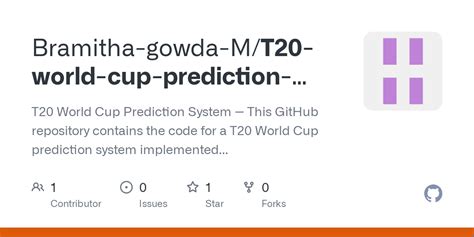 Github Bramitha Gowda M T World Cup Prediction System T World Cup Prediction System