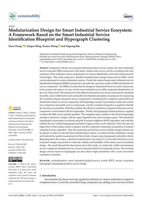 Pdf Modularization Design For Smart Industrial Service Ecosystem A