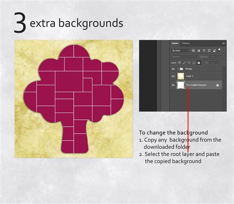 Tree Shape Photo Collage Template X Scrapbook Etsy