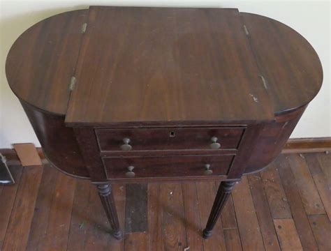 Lot Detail Mahogany Martha Washington 2 Drawer Sewing Cabinet With