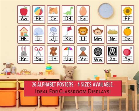 Abc Poster Pack Classroom Alphabet Display Digital Download Etsy