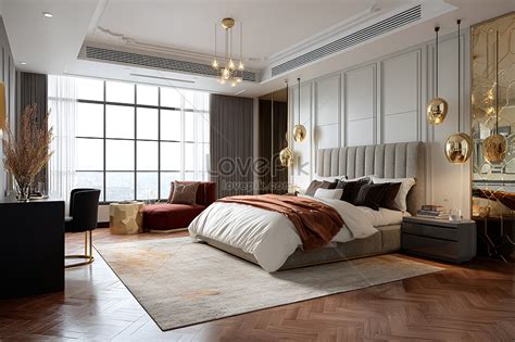 현대적인 고급 마스터 침실