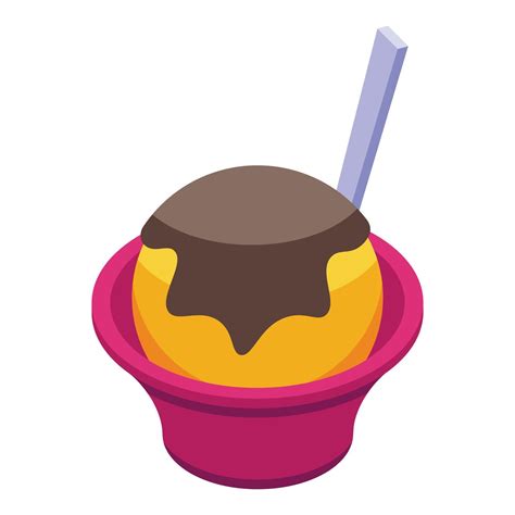 Gelato Bowl Icon Isometric Vector Cream Scoop 15003429 Vector Art At