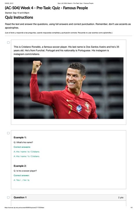 Quiz Ac S04 Week 4 Pre Task Quiz Famous People Ac S04 Week 4 Pre Task Quiz Famous