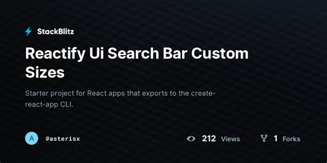 Reactify Ui Search Bar Custom Sizes Stackblitz