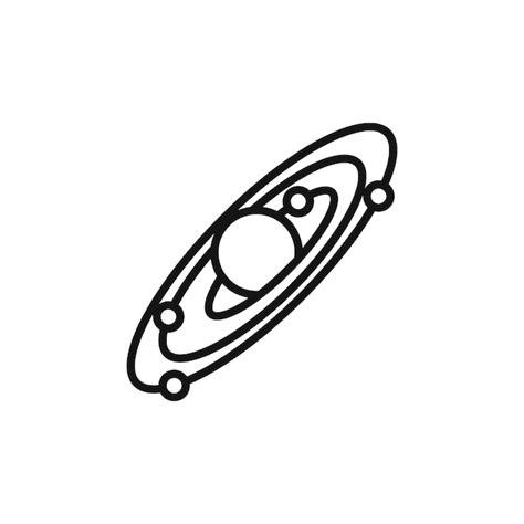 Premium Vector Galaxy Icon Outline Collection In Black And On White