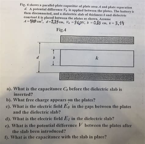 Fig 4 Shows A Parallel Plate Capacitor Of Plate Area