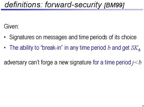 forwardsecure signatures basic generic schemes 1 digital signatures