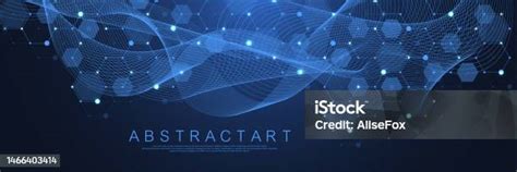 기술 추상적 인 선과 점은 배경을 육각형과 연결합니다 육각 격자 육각형은 디지털 데이터와 빅 데이터 개념을 연결합니다 Hex