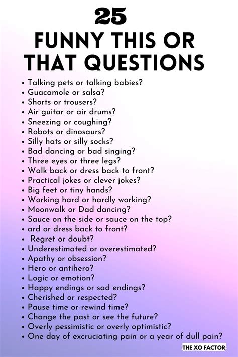 125 This Or That Questions The Xo Factor