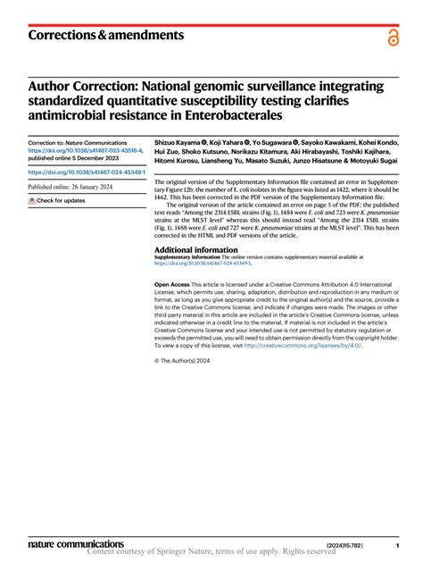 Pdf Author Correction National Genomic Surveillance Integrating Standardized Quantitative