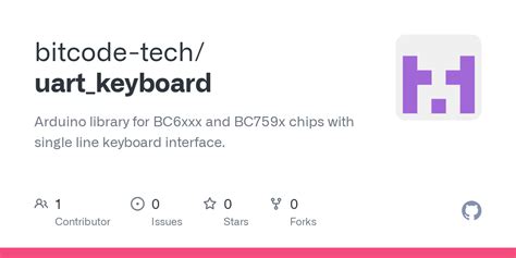 Github Bitcode Techuartkeyboard Arduino Library For Bc6xxx And