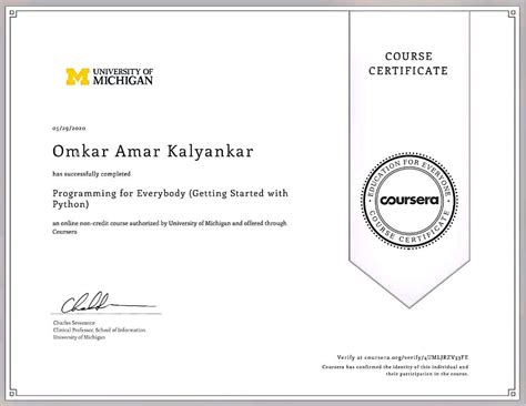 Omkar Kalyankar On Linkedin Coursera Python