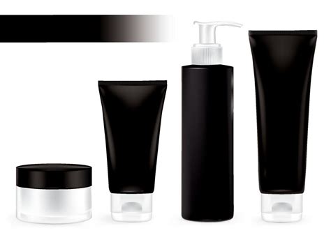 Envases De Embalaje De Color Negro Paquete De Crema Conjunto De