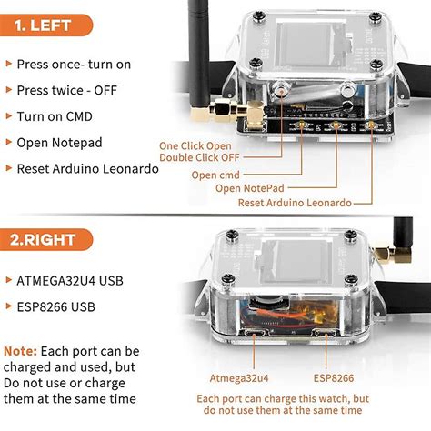 Wifi Deauther And Mauvaise Montre Usb V4 Esp8266 And Atmega32u4 Outil De Test De Carte De