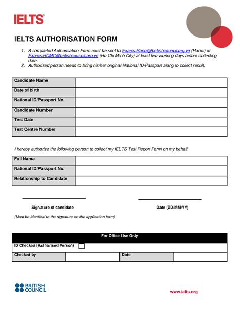 Ielts Authorisation Form 2017 0914 1 Ielts Ielts Authorisation Form 1 A Completed