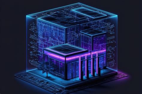 Premium Photo Smart Building Computer Systems Mockup