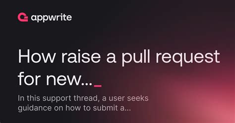 how raise a pull request for new oauth2 provider threads appwrite