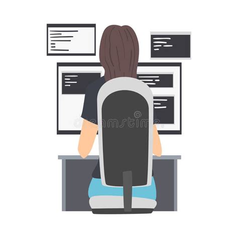 Woman Web Developer Or Programmer Working In Front Of Computer Screen