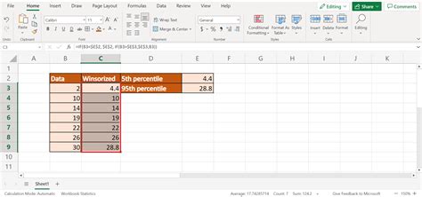 how to winsorize data in excel sheetaki