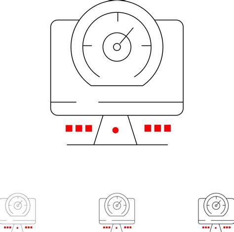 Compass Computer Timer Location Bold And Thin Black Line Icon Set