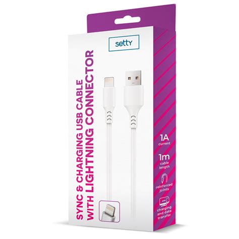 Setty Lightning Usb A Kabel 1m 1a Hvid 16 Dkk