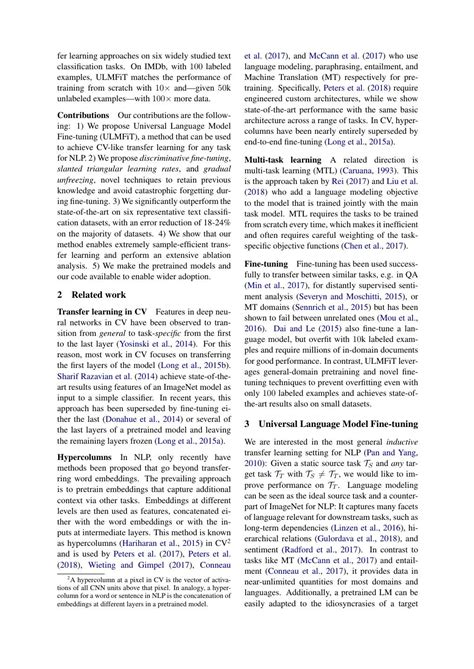 Universal Language Model Fine Tuning For Text Classification