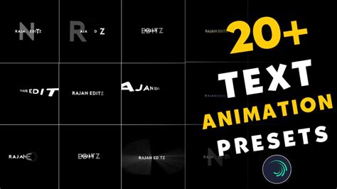 alight motion 20 text animation presets alight motion lyrics presets