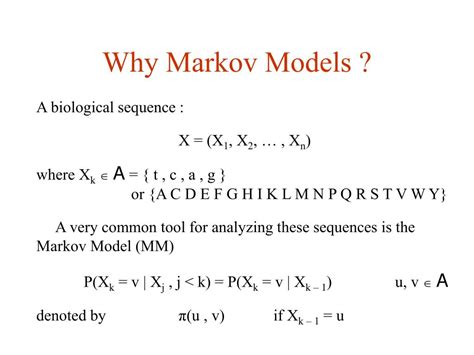 PPT Analysis Of Biological Sequences Using Markov Chains And Hidden Markov Models PowerPoint