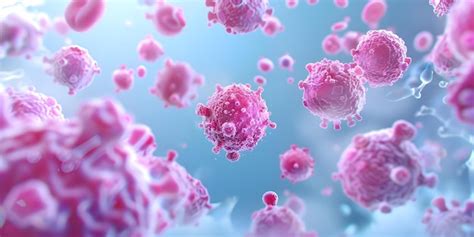 3d Render Of Human Or Embryonic Stem Cell Under Microscope For Background Display Concept