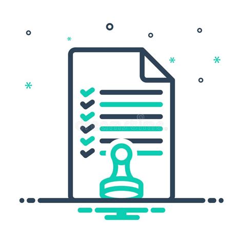 Mix Icon For Authorization Authority And Permit Stock Vector