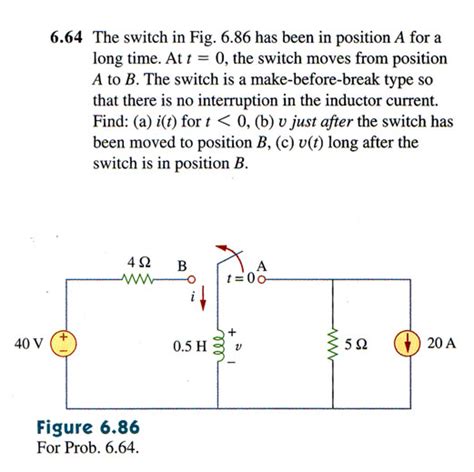 Solved The Switch In Fig 686 Has Been In Position A For A