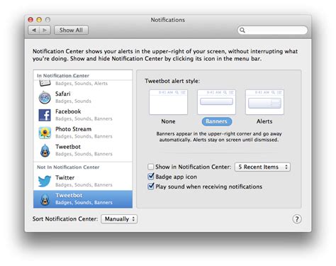macos notification center preferences shows duplicate apps ask