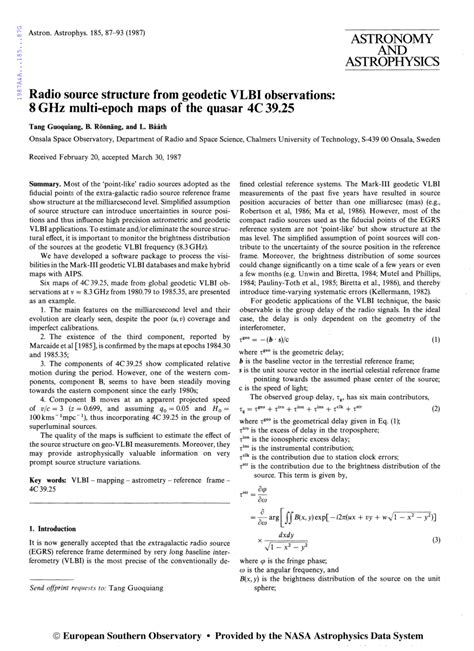 Pdf Radio Source Structure From Geodetic Vlbi Observations 8 Ghz Multi Epoch Maps Of The