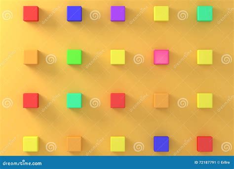 Colorful Bright Cubes On Orange Background Stock Illustration Illustration Of Color