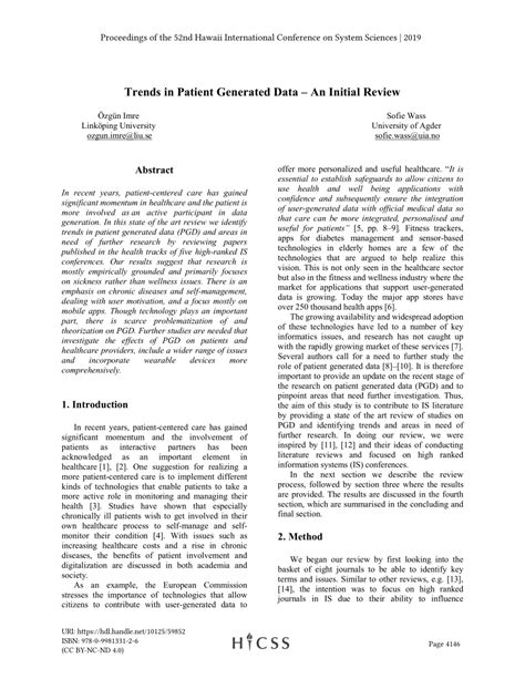 Pdf Trends In Patient Generated Data An Initial Review