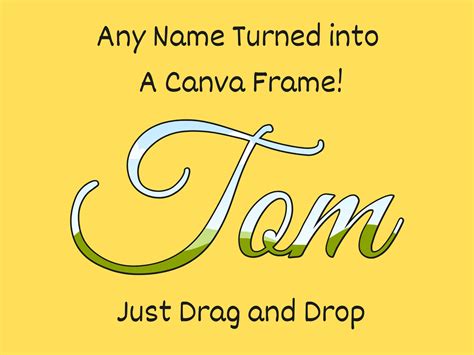 Custom Script Font Name Canva Frame Editable Canva Template Etsy