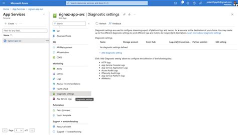 app service logging signoz