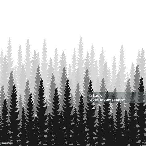 울창한 숲 전나무와 소나무 자연 녹색 풍경 웹 배경 템플릿 스톡 일러스트레이션 0명에 대한 스톡 벡터 아트 및 기타 이미지 0명 가문비나무 개체 그룹 Istock
