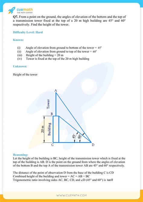Ncert Solutions Class 10 Maths Chapter 9 Some Applications Of Trigonometry