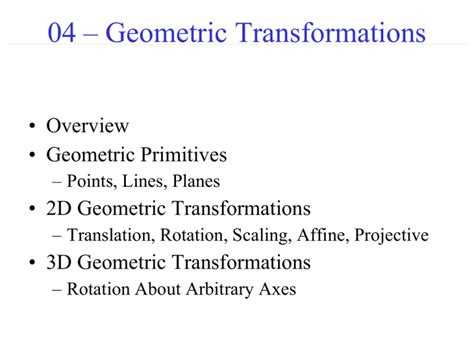 04 Geometric Transformations