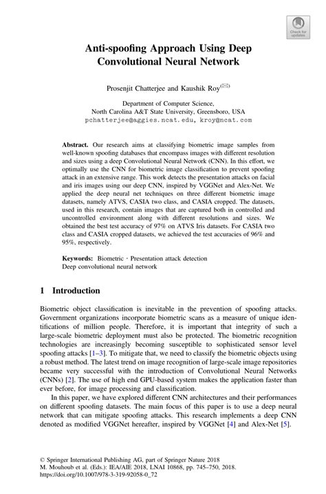 Pdf Anti Spoofing Approach Using Deep Convolutional Neural Network