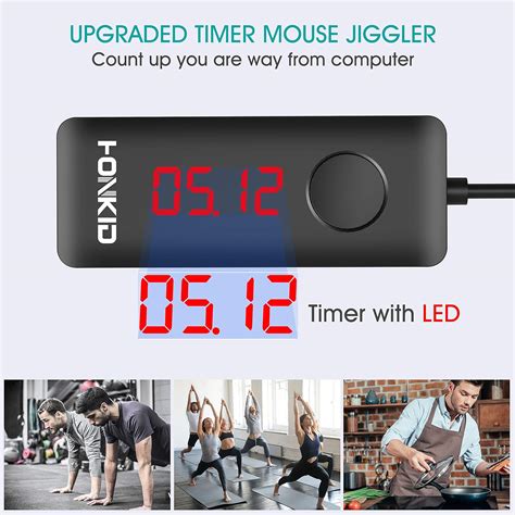 Buy Honkid Mouse Jiggler Usb With Countup Timer Lcd Mouse Mover Jiggler With Realistic Random