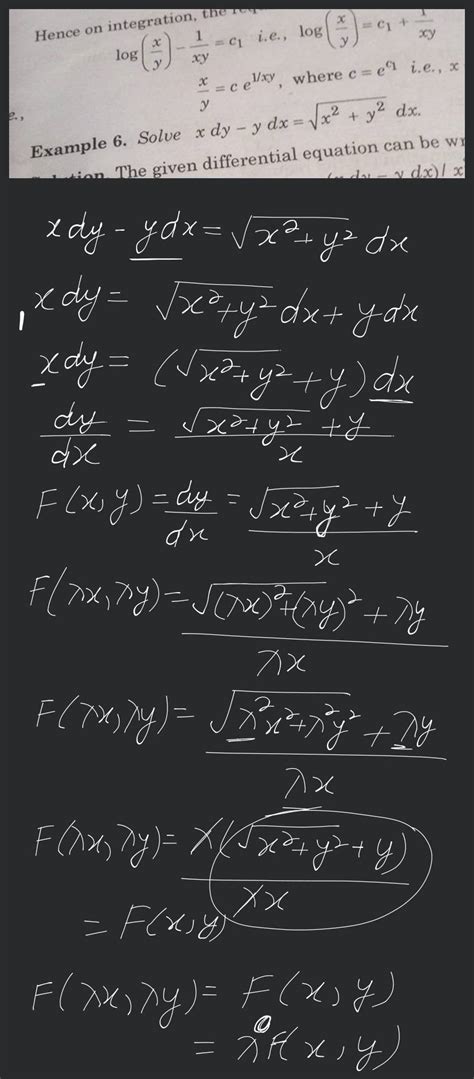 Hence On Integration Log Yx −xy1 C1 I E Log Yx C1 Xy1 Yx Ce1 X
