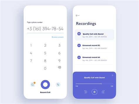 Call Recording App Mobile Design Inspiration App App Design