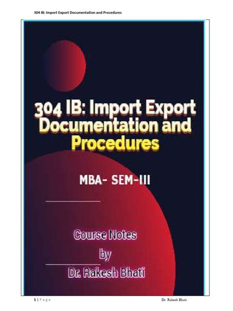 683302922 Import Export Documentation And Procedures Pdf Market Economics Marketing