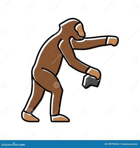 Australopithecus Human Evolution Color Icon Illustration Stock Illustration Illustration Of