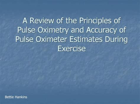 Pulse Oximetry Exercise Guidelines At Patricia Witcher Blog