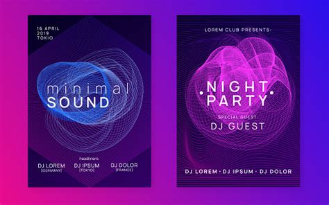 네온 사운드 플라이어 전기 댄스 음악 전자 축제 이벤트 클럽 Dj 포스터 테크노 트랜스 파티 Dj에 대한 스톡 벡터 아트 및