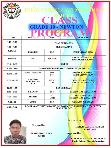 Class Program And Teachers Program Pdf